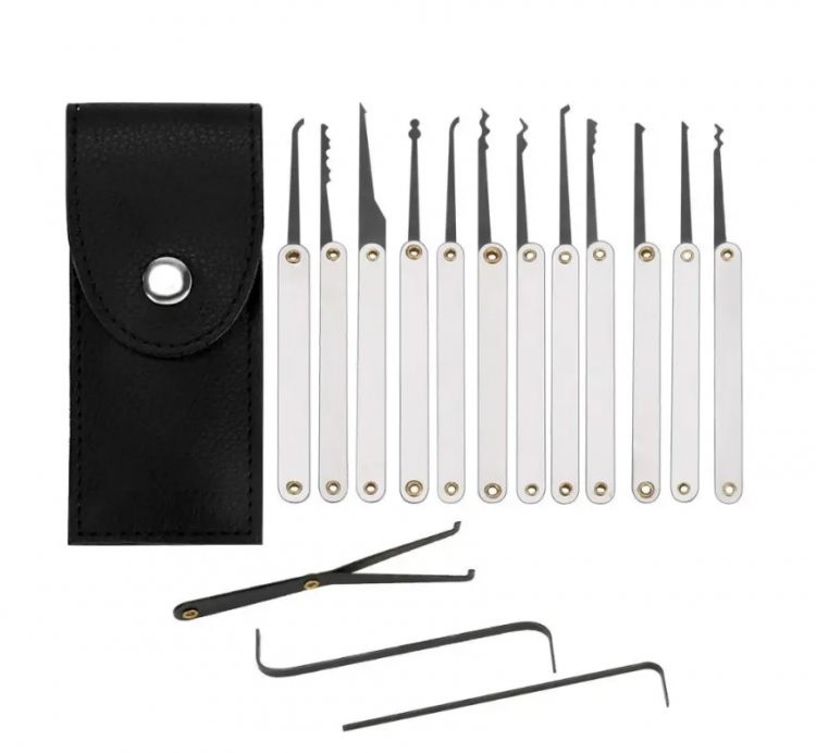 15Pcs Classic Stainless Steel Lock Tools Portable Car Unlocking Kit ...