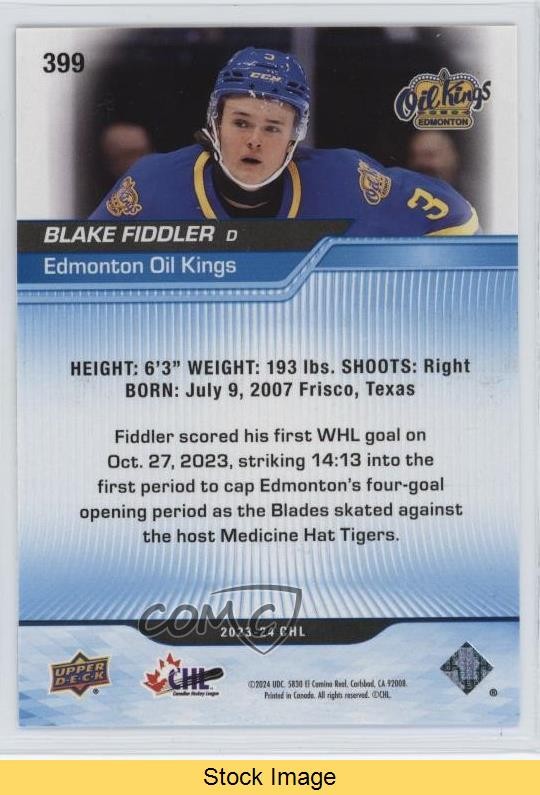 2023-24 Upper Deck CHL Star Rookies Blue Blake Fiddler #399 READ og2 | eBay