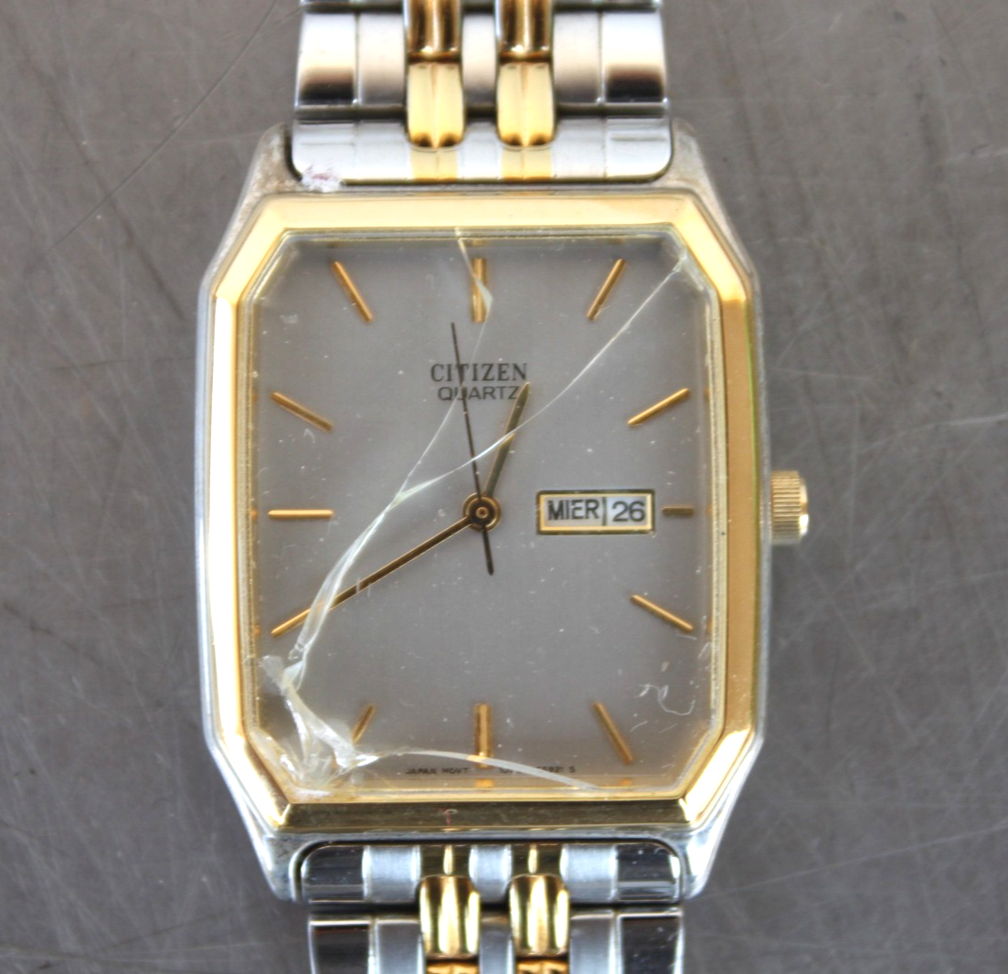 Citizen 1000-S63871 Quartz Thin Rectangle Tank Two Tone Mens Watch AS ...