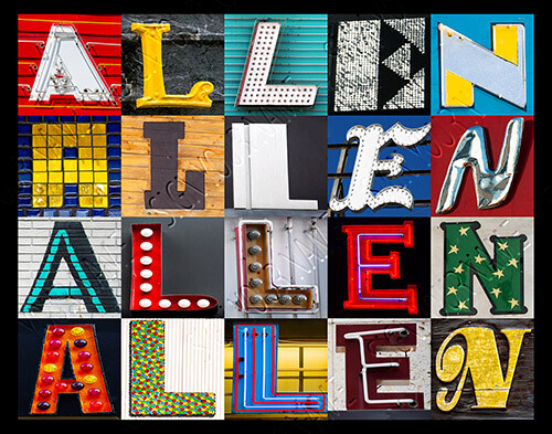 ALLEN Name Poster featuring photos of actual sign letters | eBay