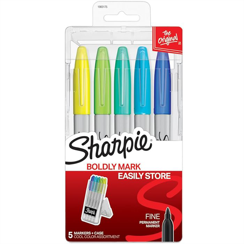 Sharpie Permanent Markers with Storage Case, 5 Count 71641117600| eBay
