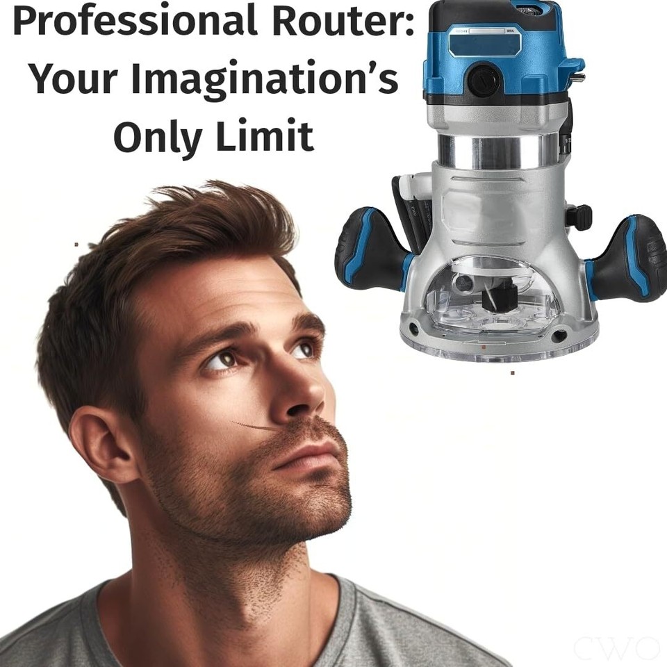 Hercules 2-1/4 HP (Max), Corded 12 Amp Variable Speed Fixed Base Router ...