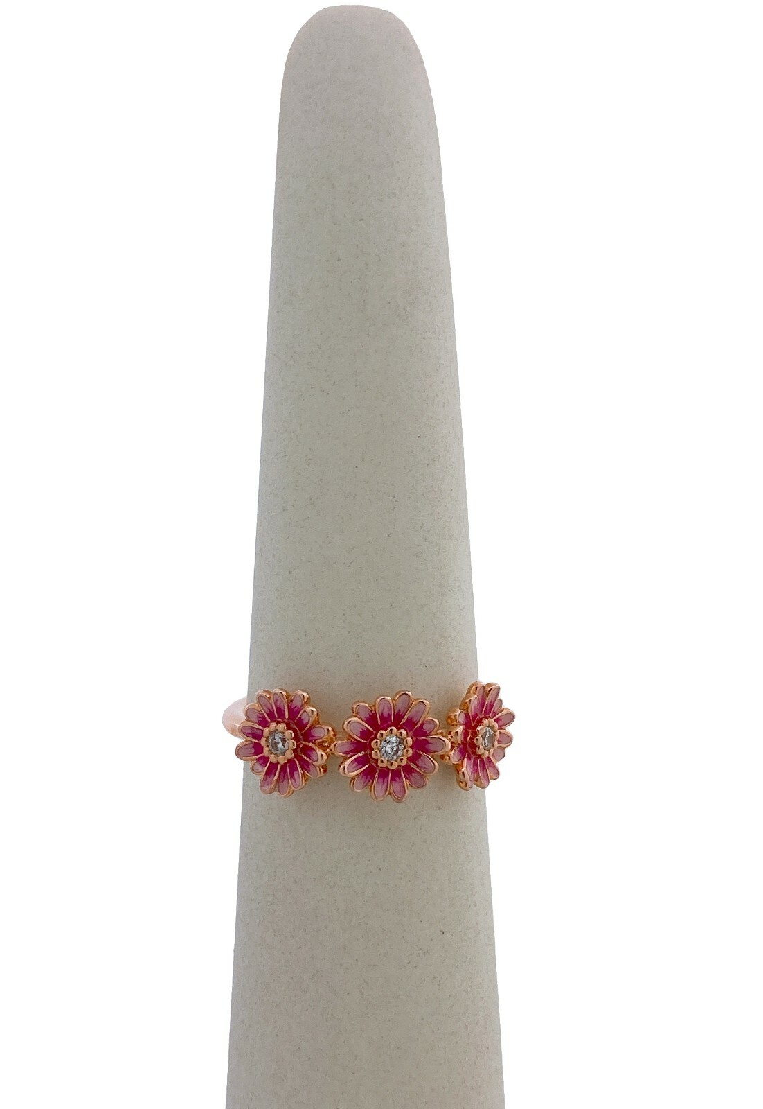 NEW 100% Authentic PANDORA Rose™ 14K Gold Pink Daisy Flower Trio Ring ...
