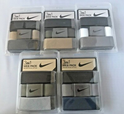 NEW NIKE 3 IN 1 WEB PACK BELT - One size fits all up to 42" - Mult ...