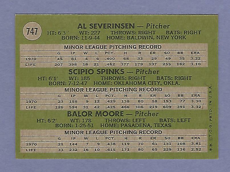 1971 Topps - #747 N.L. Pitchers Rookie Stars SP - ExMt+ | eBay