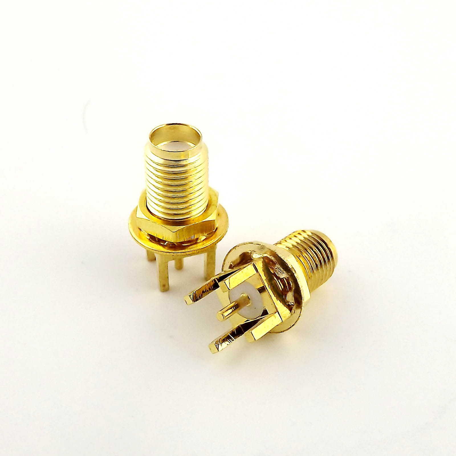 RF Coaxial Coax Connector SMA Female Jack Straight PCB PC Board Mount ...