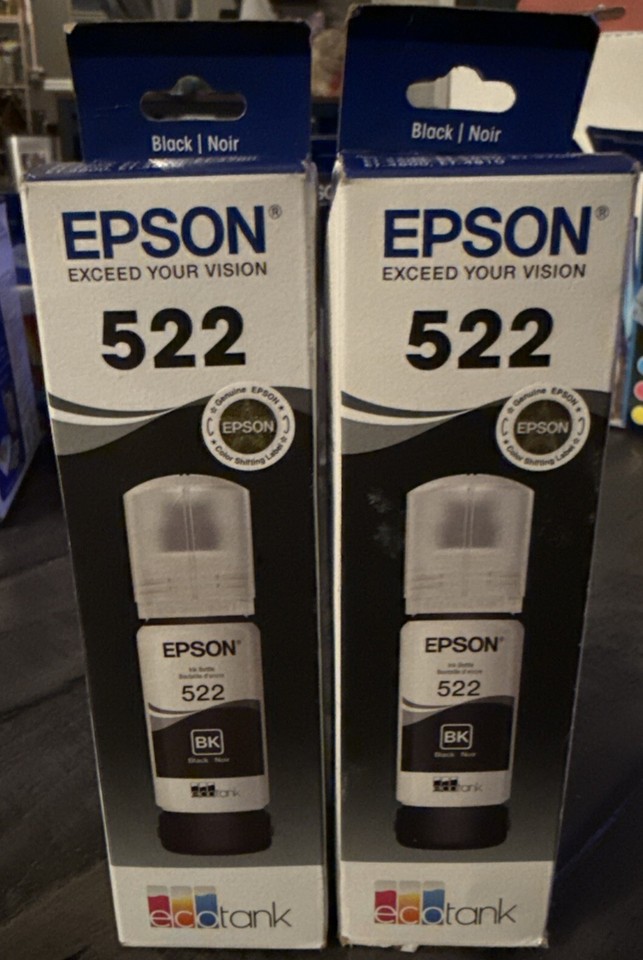 Epson 522 EcoTank Genuine Ink Ultra-high Capacity Black Bottle Twin ...