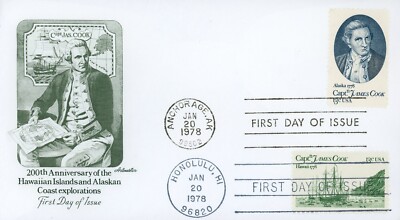 US 1732-1733 FDC Captain Cook Artmaster Dual Cancels Alaska Hawaii | eBay