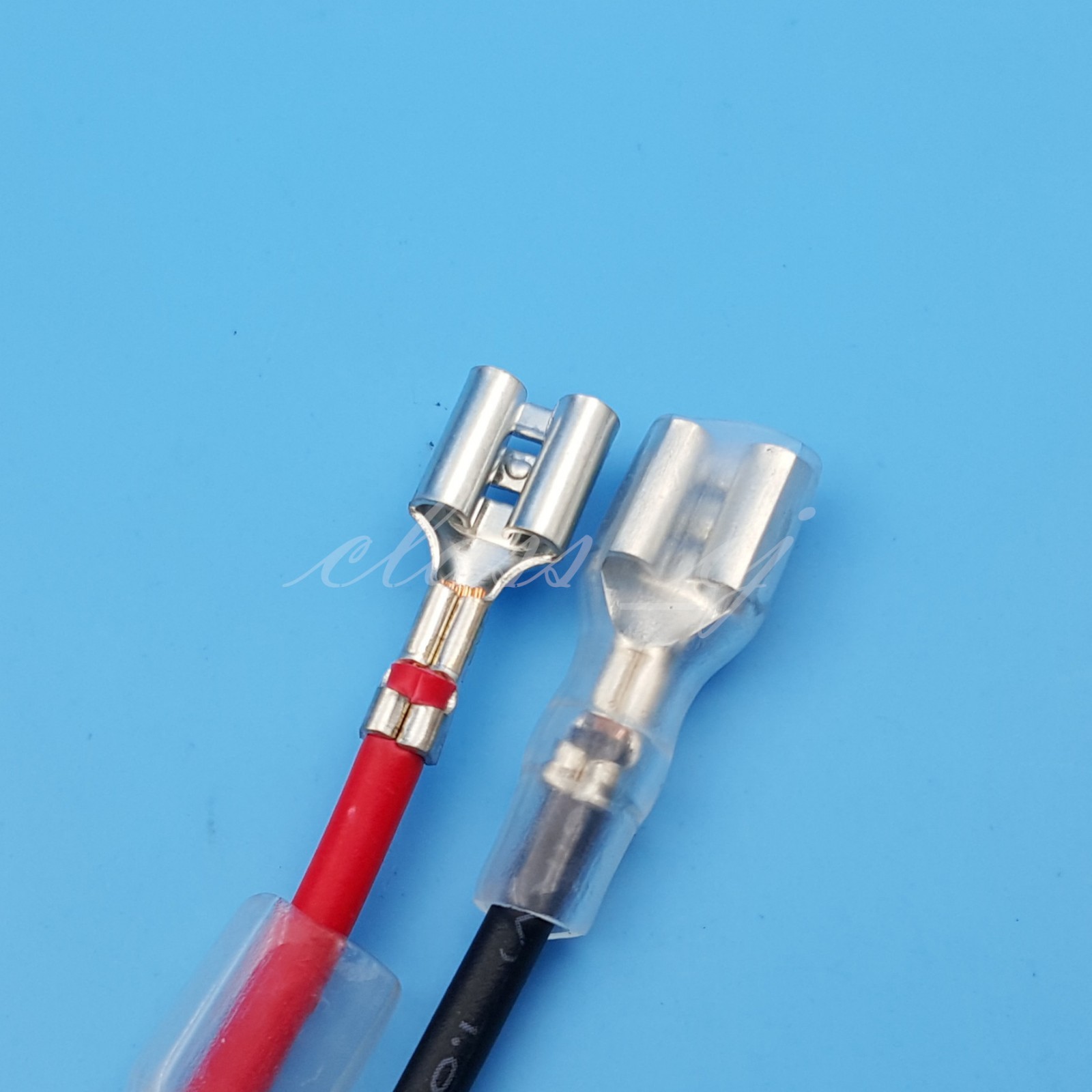 100Pcs 6.3mm Female Single End Spade Crimp Terminals 17AWG 30cm Wire ...