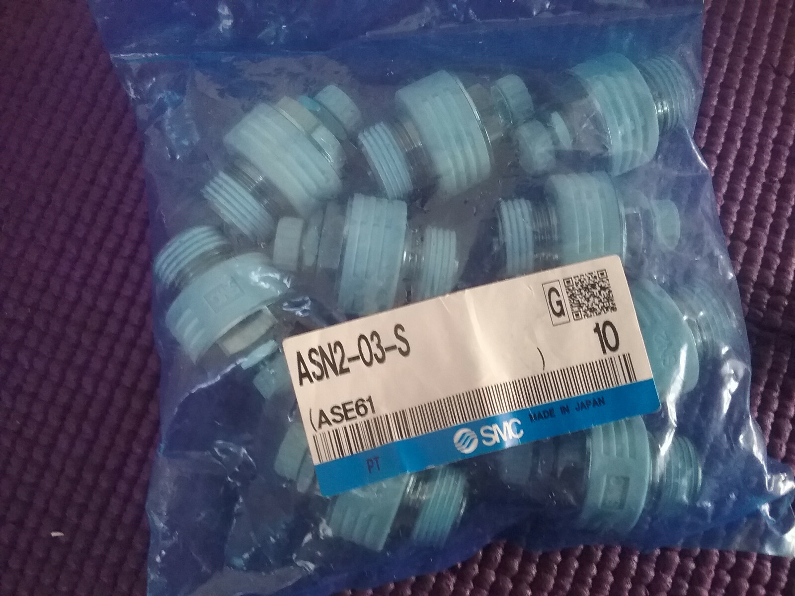 SMC ASN2-03-S METERING VALVE ASN2 FLOW CONTROL W/SILENCER (11 PIECES ...