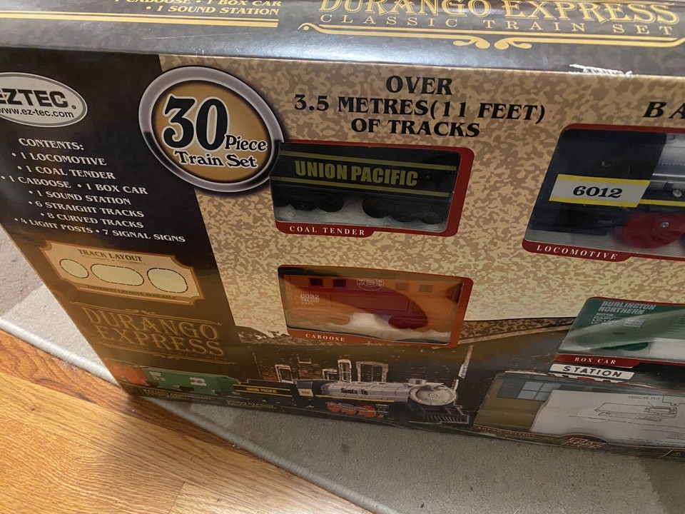 EZTEC Train Set Christmas Holidays DENVER & Rio Grande O Gauge Battery ...