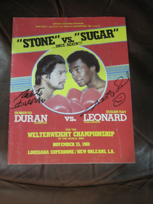Roberto Duran v Sugar Ray Leonard II Boxing Program Signed NO MAS Fight ...