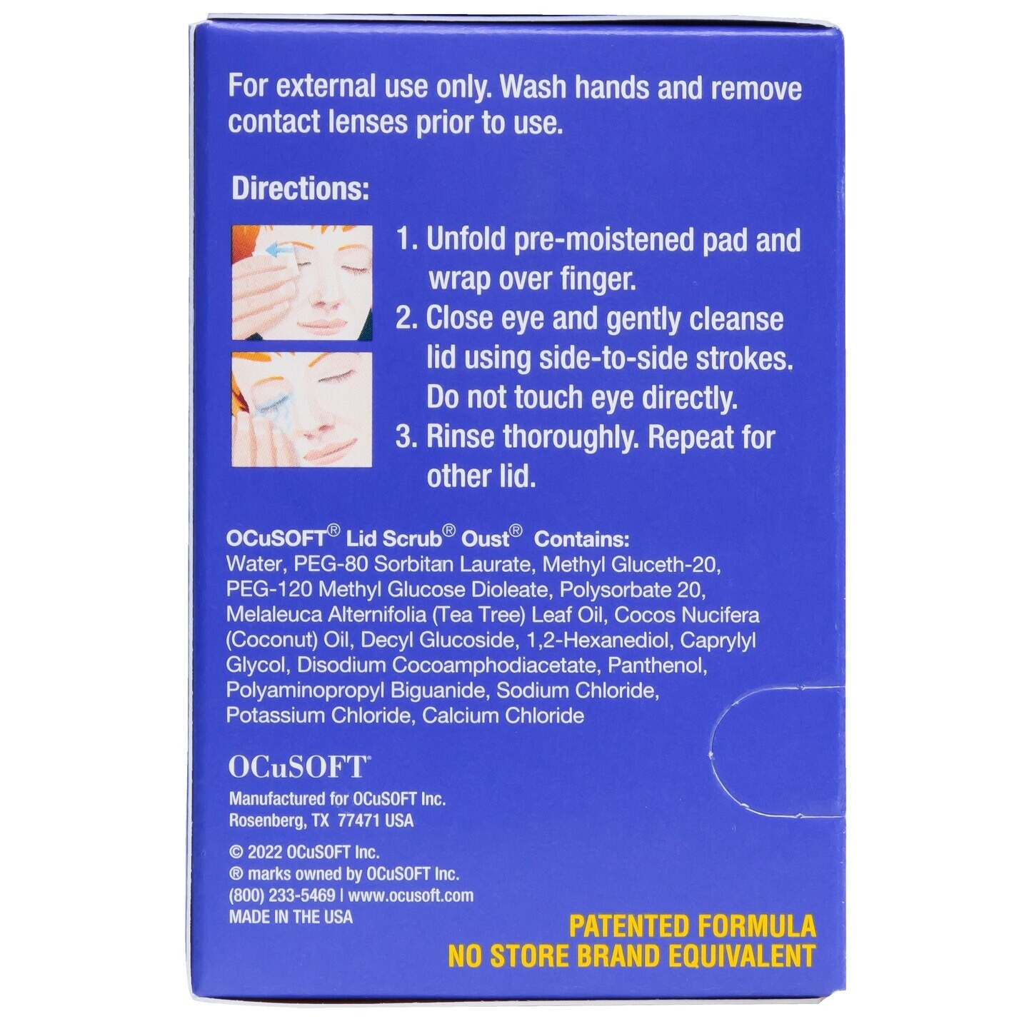 OCUSOFT LID SCRUB OUST - EYELID CLEANSER FOR DEMODEX - 30 PADS - EXP. 3 ...