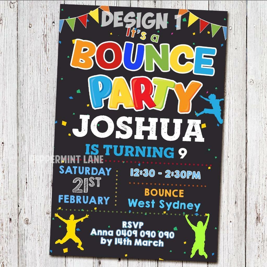 Inflatable Bounce Birthday Invitations IBounce Trampoline Park