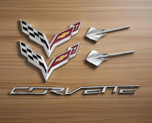 5PC Chrome Front Rear Stingray Cross Flags Emblem Kit 2014 - 2019 ...