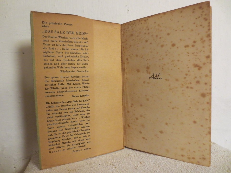 Joseph Wittlin 'Das Salz der Erde' -- ERSTAUSGABE -- Vorwort: Joseph ...
