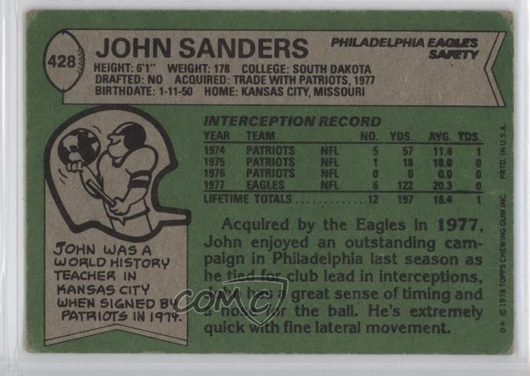 1978 Topps John Sanders #428 Rookie RC | eBay