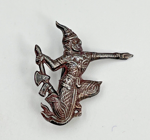 VTG Siam Sterling Silver Male Dancer Ramasoon Thunder God Pin Brooch ...