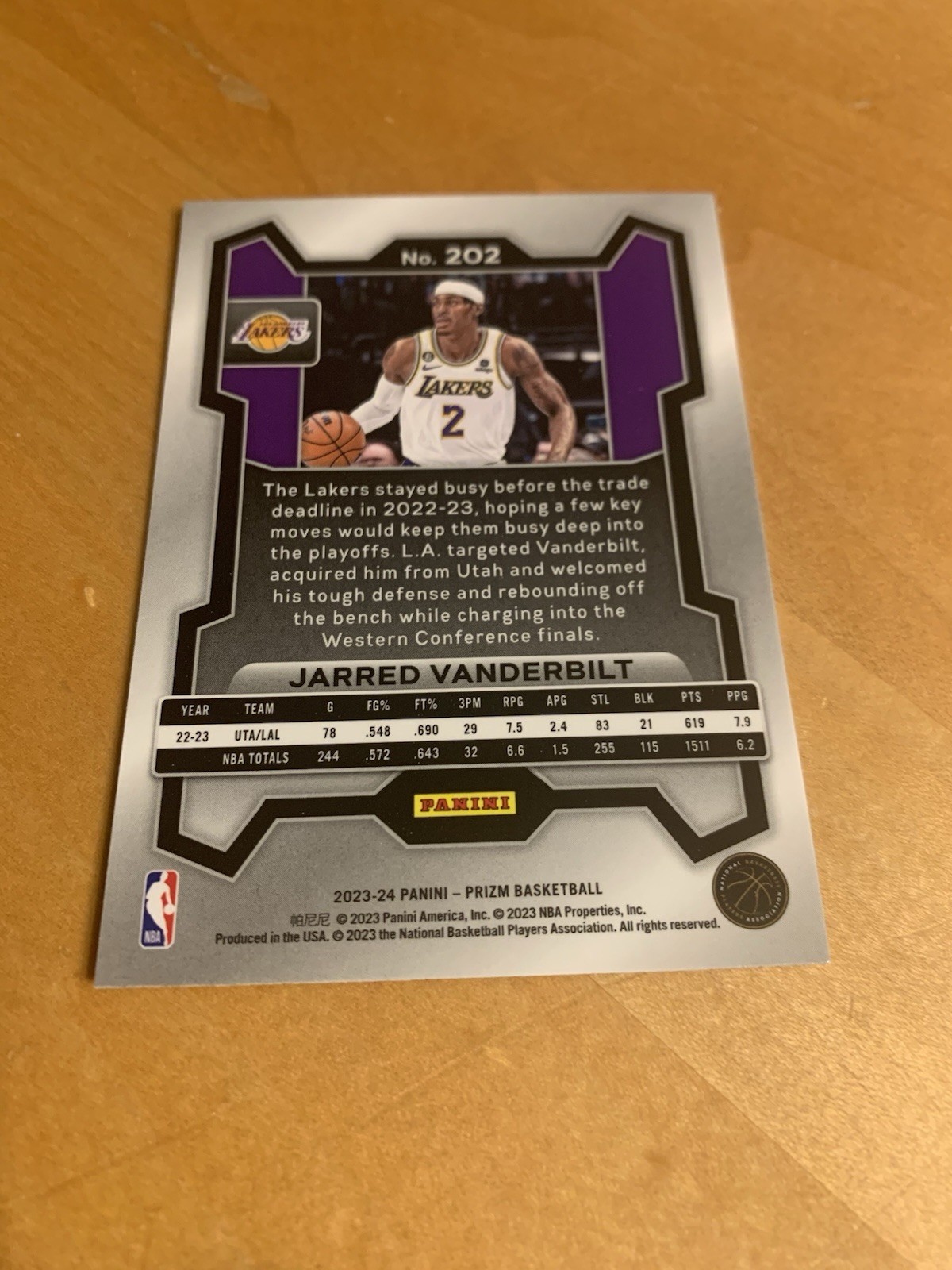 2023-24 Panini Prizm - Jarred Vanderbilt #202 Silver Prizm for sale ...