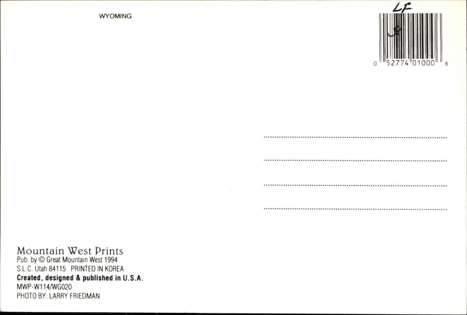 Wyoming Prairie Log Cabins 1994 Mountain West Prints postcard | eBay UK