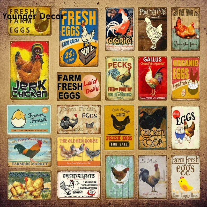 Farm And Chicken Tin Signs