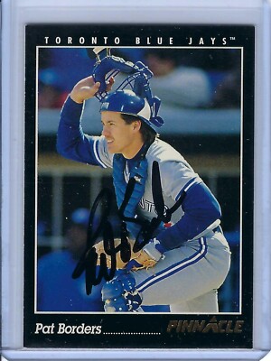 TORONTO BLUE JAYS PAT BORDERS 1993 PINNACLE SIGNED CARD # 203 AUTO | eBay
