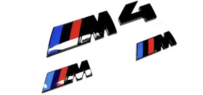 Gloss Black For BMW M4 Badge Plus 2X M Wing Badges. | eBay