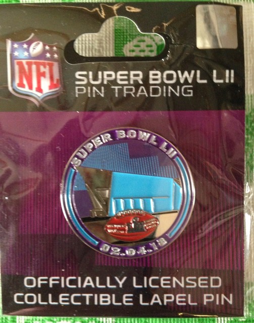 Super Bowl 52 LII US Bank Stadium Lapel Pin Eagles Patriots 2018 ...