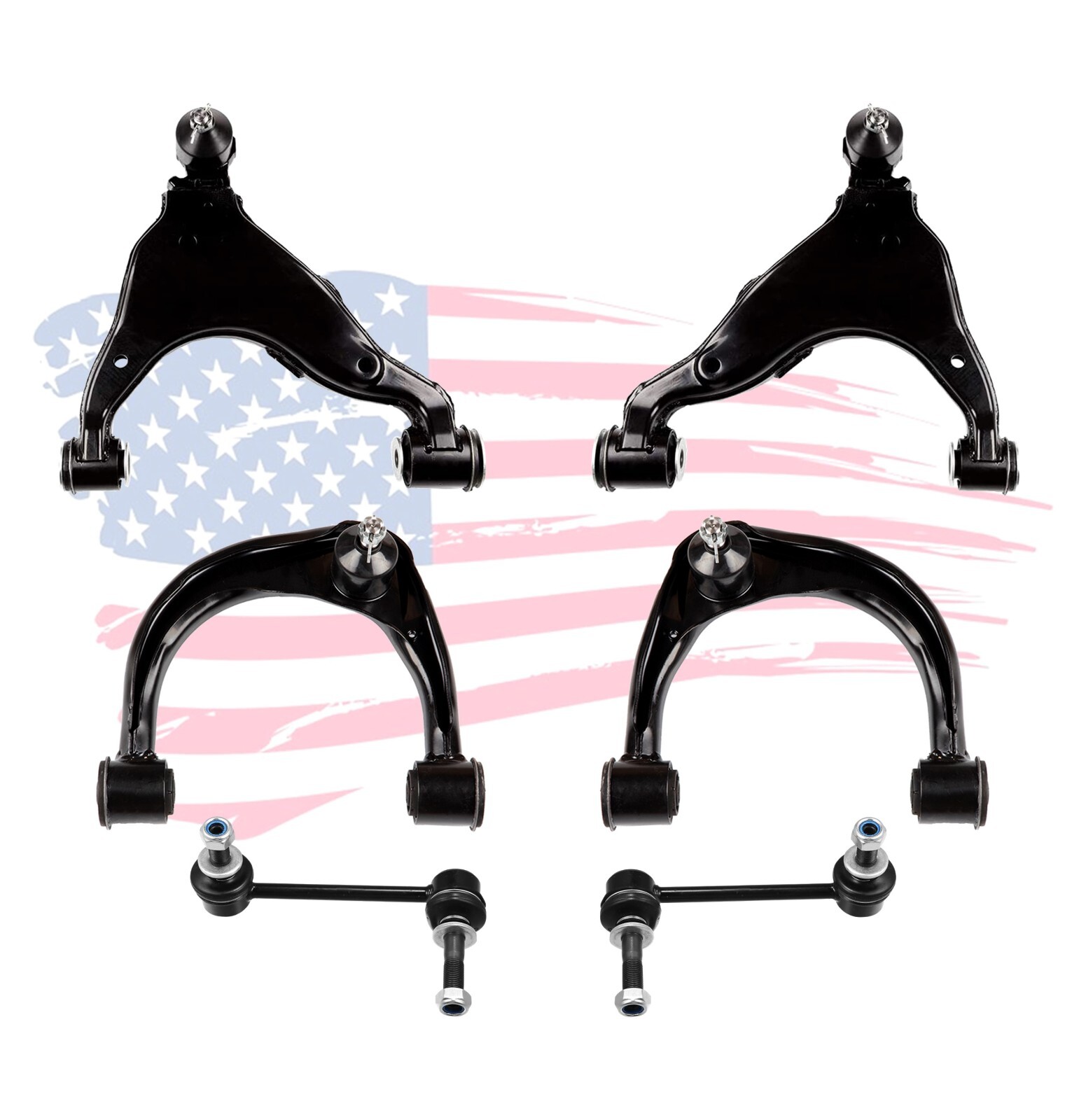 6 Pc Uppe Lower Control Arms Sway Bar for Lexus GX470 Toyota 4Runner FJ ...