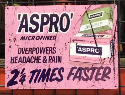 ASPRO OLD ADVERTISING SIGN | eBay Australia
