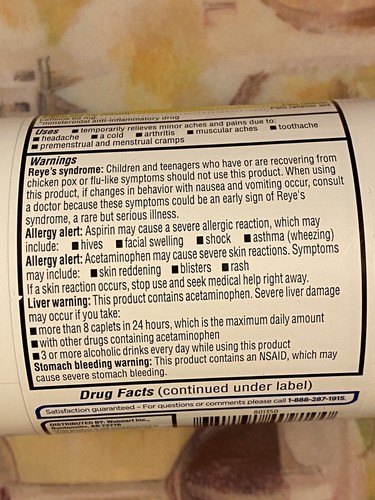 Equate Extra Strength Headache Relief 200 Caplets,Compare to Excedrin ...