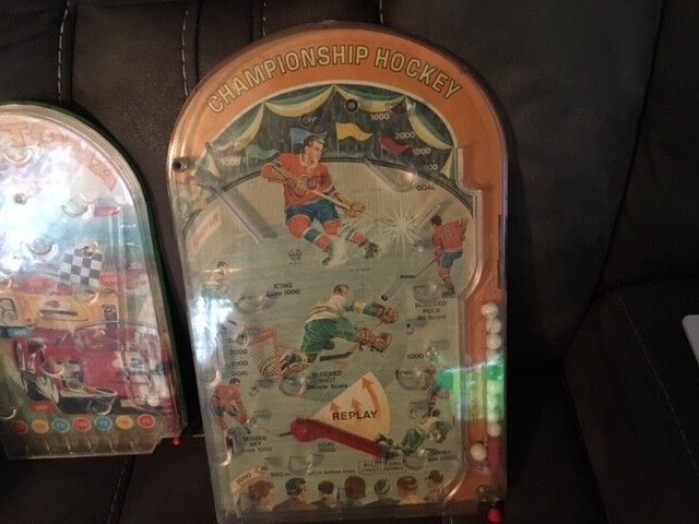 Vintage Marx Championship Hockey Pinball Game and Daytona Pinball Game ...