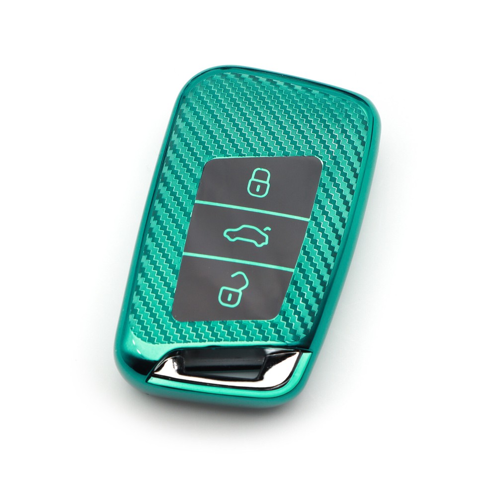 TPU Carbon Fiber Car Remote Smart Key Fob Case Cover For VW Arteon ...