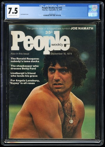 CGC 7.5 SEPTEMBER 16 1974 PEOPLE WEEKLY MAGAZINE, JOE NAMATH, NEW YORK ...