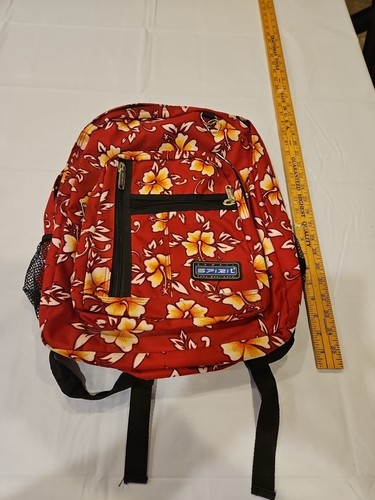 Red Hawaii Spirit Hawaiian Print School Backpack Hiking Travel Beach H ...