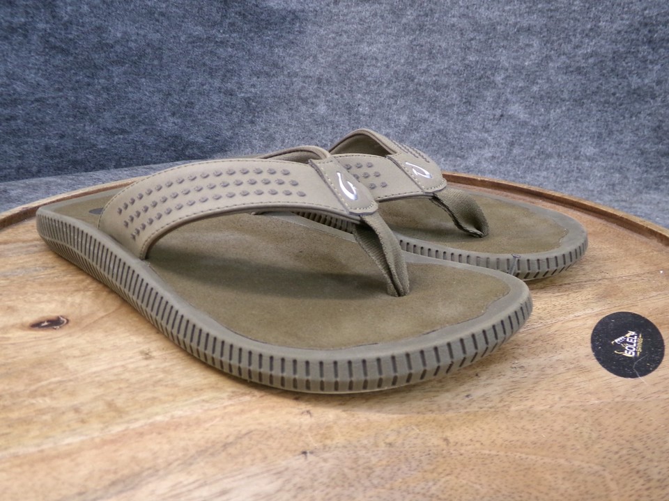 OluKai Ulele Sandals Flip Flops Mustang Brown Beach Men's Size 8 EU 41 ...