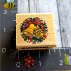 Christmas Bells Wreathe Holiday Ribbon Rubber Stamp Wood #D5 | eBay