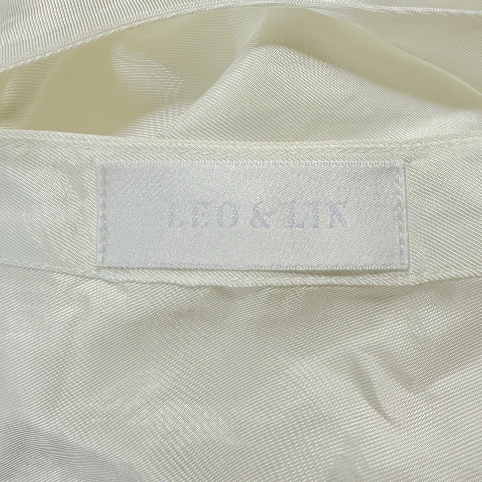 Leo & Lin White Knotted Mini Dress Size 8 One Shoulder Puff Sleeve ...