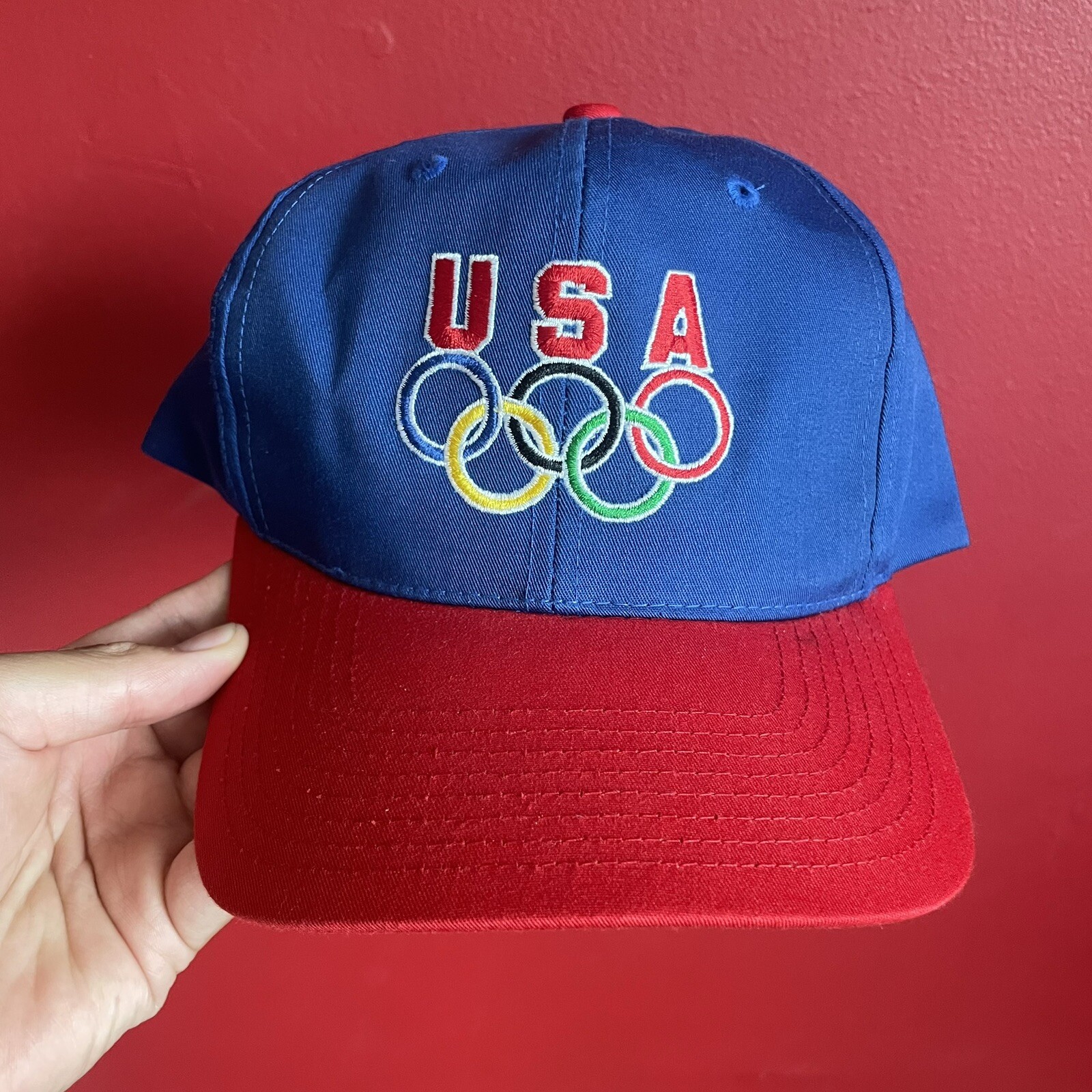 Vintage USA Olympics Rings Olympicap Logo Hat Snapbac… - Gem