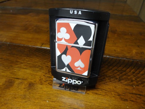 SUITED CARD SUITS HIGH POLISH CHROME ZIPPO LIGHTER 2007 MINT IN BOX | eBay
