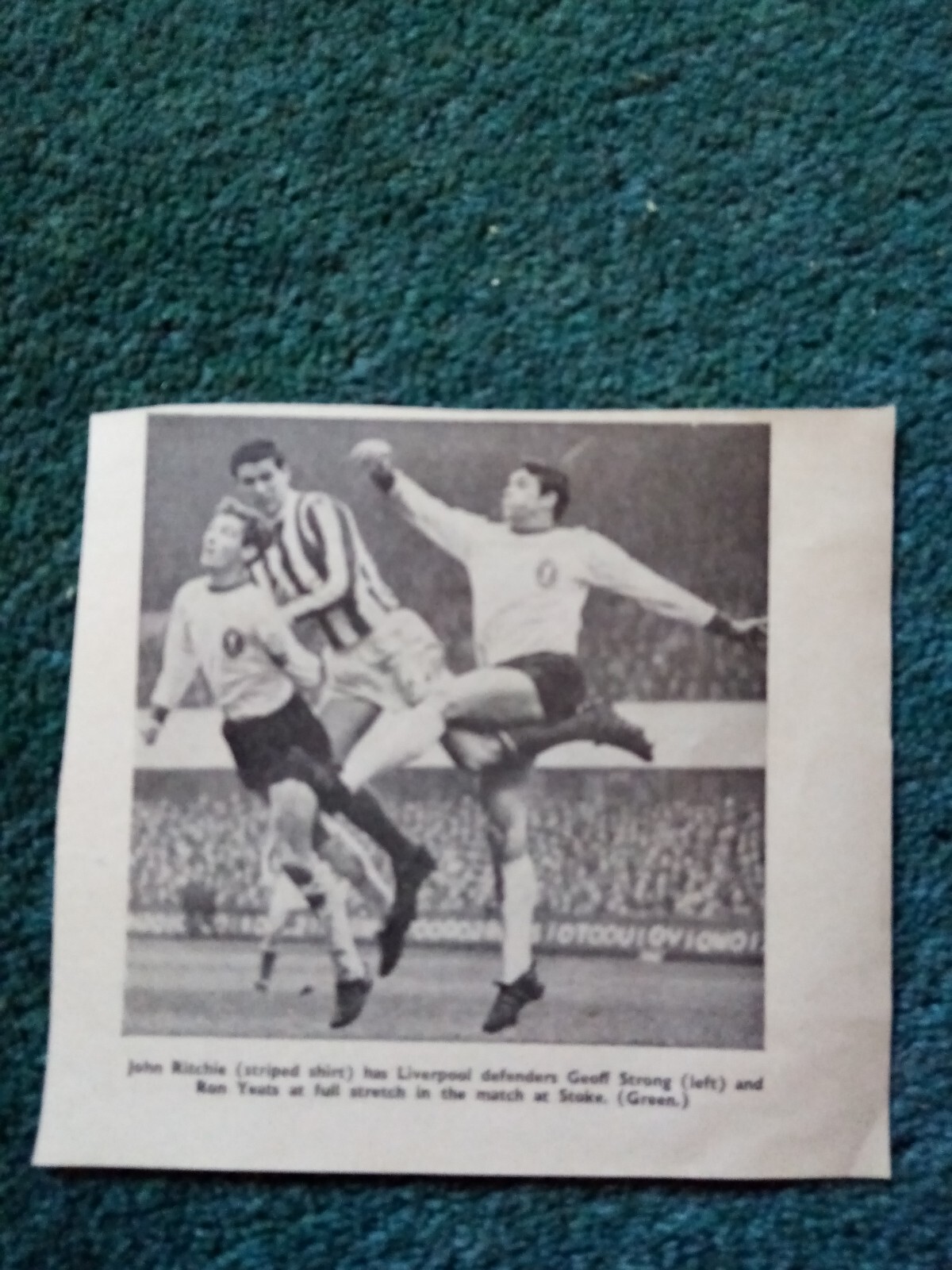 A3r Ephemera 1966 Football Picture John Ritchie Geoff Strong Ron Yeats ...
