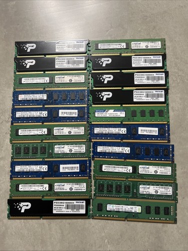 Lot of 20 DDR3 4GB PC3 Desktop Memory RAM Mixed Major Brands | eBay