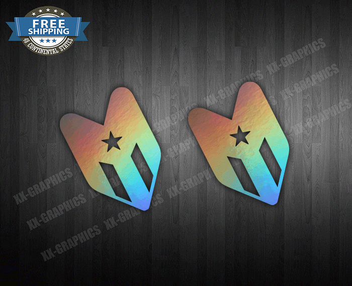 Puerto Rico Flag Boricua Wakaba Leaf JDM Sticker Decal OIL SLICK Holo 2 ...