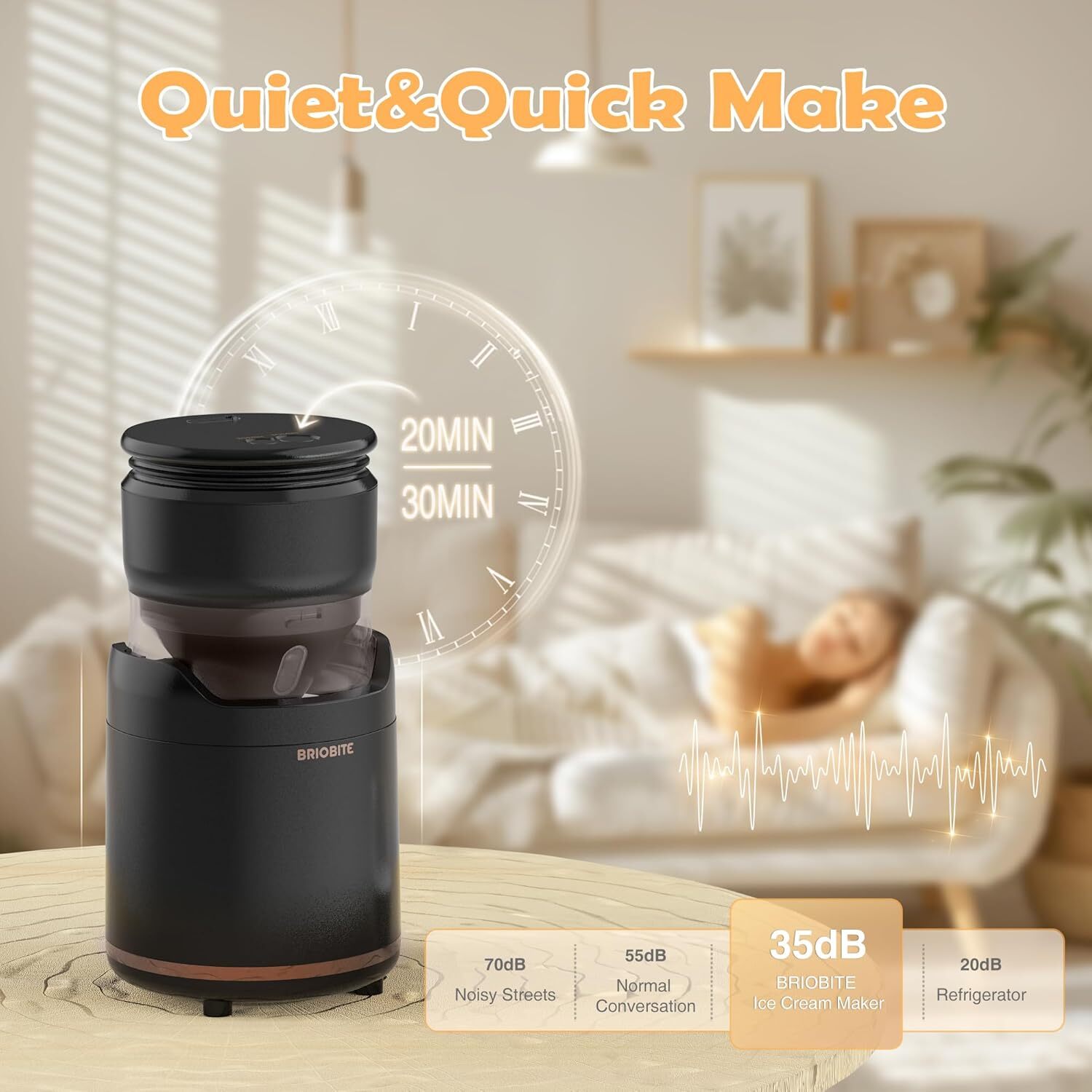 Ice Cream Maker - Rechargeable & Compact Electric Ice Cream Machine for ...