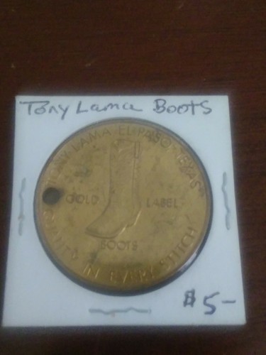 Tony Lama Metal Coin Keychain Gold Label Boots El Paso Texas FOB ...