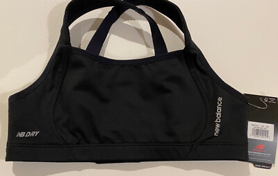 NEW BALANCE Dry Sports Bra. Black. Size 34B. Multi-way Straps. HIGH ...