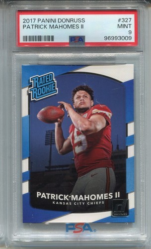 2017 Panini Donruss #327 Patrick Mahomes II Rookie Card Graded PSA 9 ...