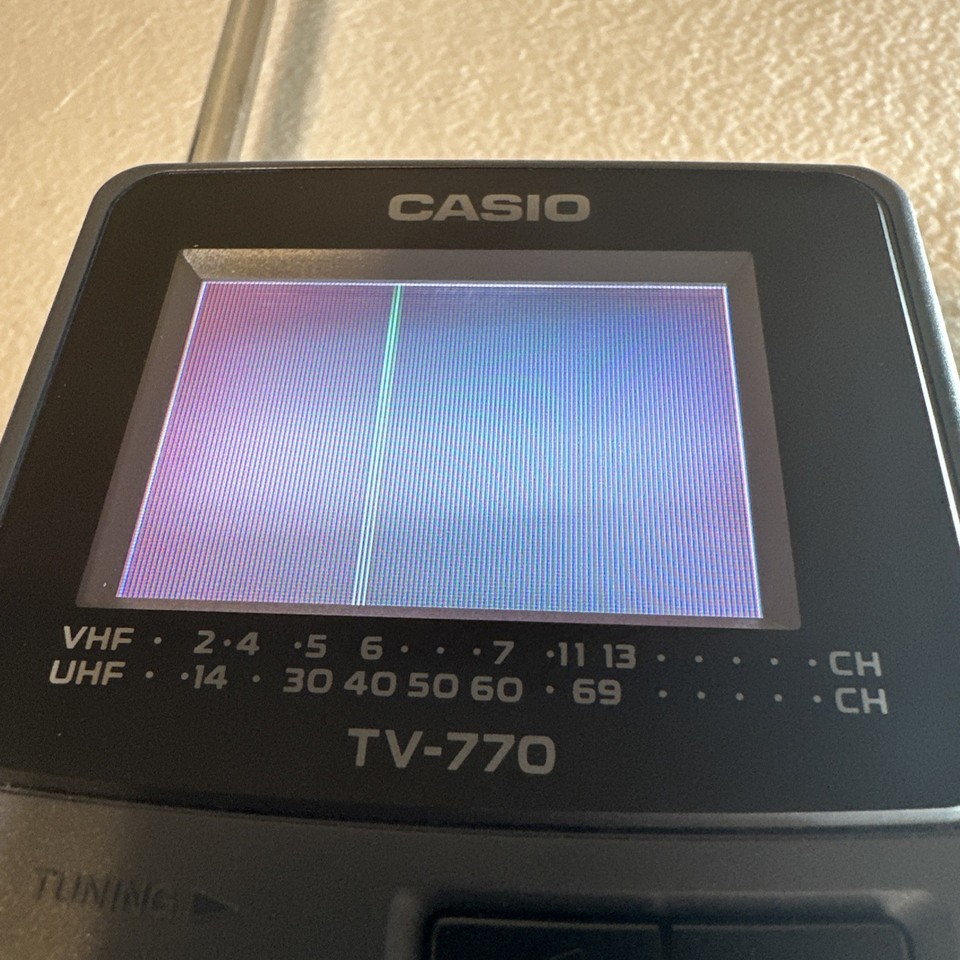 Vintage Casio TV-770 Portable Analog Handheld TV UHF/VHF Crystal Vision ...