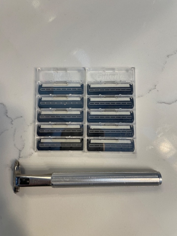 Gillette Atra Metal Razor 10 Shaving Refill Cartridges Twin Blade ...