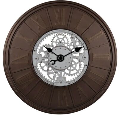 LARGE BRONZE COG WALL CLOCK WIDDOP & CO INDUSTRIAL / STEAM PUNK 92CM ...